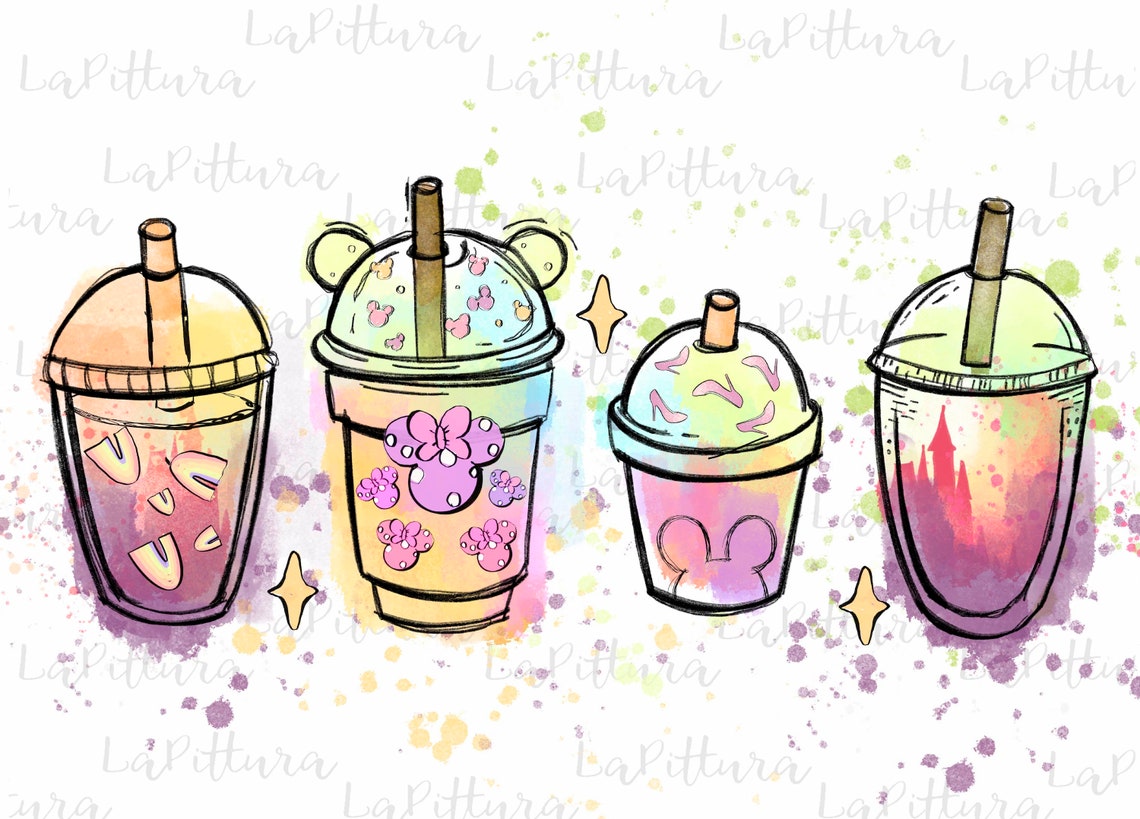 Rainbow Princess Coffee PNG Iced Latte Rainbow Frappuccino - Etsy