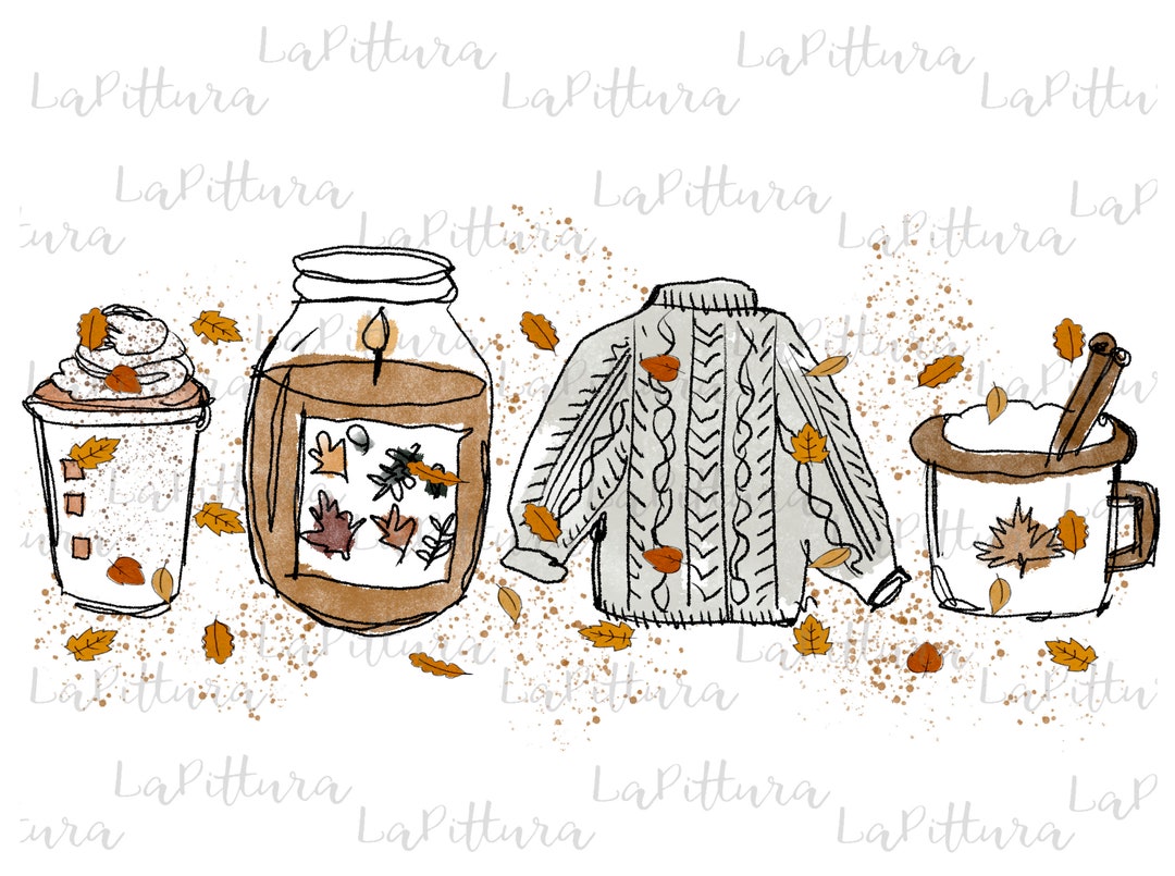 Fall Clipart, Fall Cute Png, Fall Coffee Png, Hello Pumpkin, Fall Vibes ...