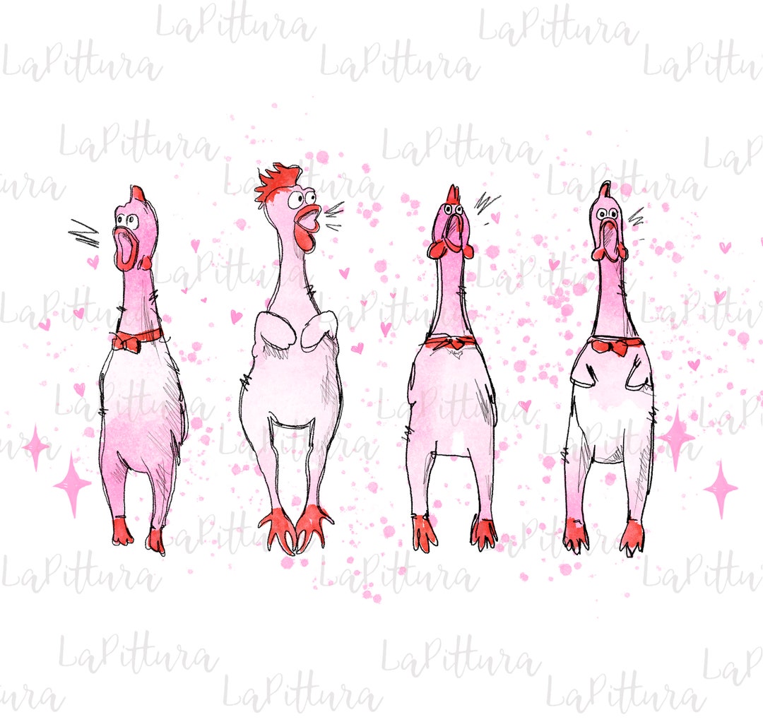 Valentine Day Png, Funny Chicken Png, Watercolor Chickens, Pink ...