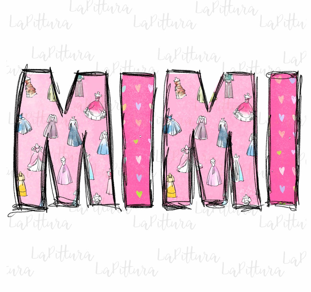 Mimi Png Designs, MIMI Clipart, Princess Dress, Mama Png, Printable ...