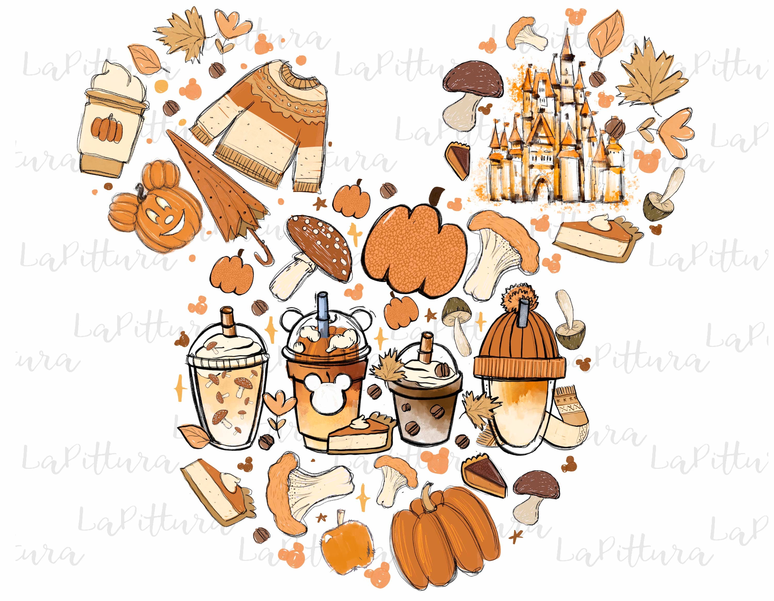 Mouse Fall Castle PNG Pumpkin Spiced Png Cut File Png Fall - Etsy