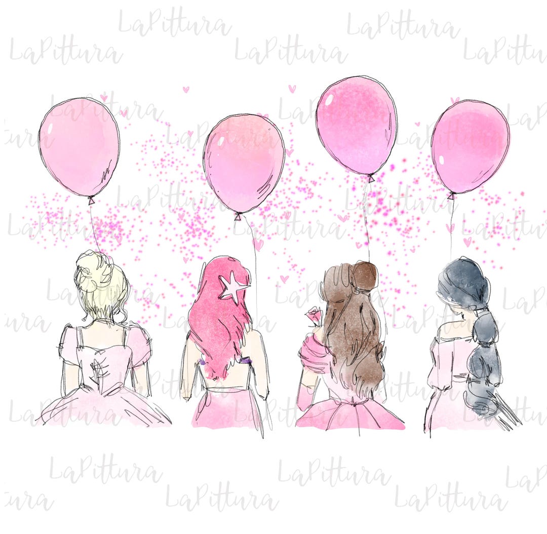 Pink Princess Png, Valentine's Day Png Bundle, Clipart Printable ...