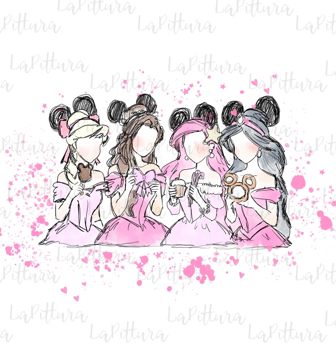 Valentines Day Girls Png, Pink Princess Png, Watercolor Valentine's Day ...
