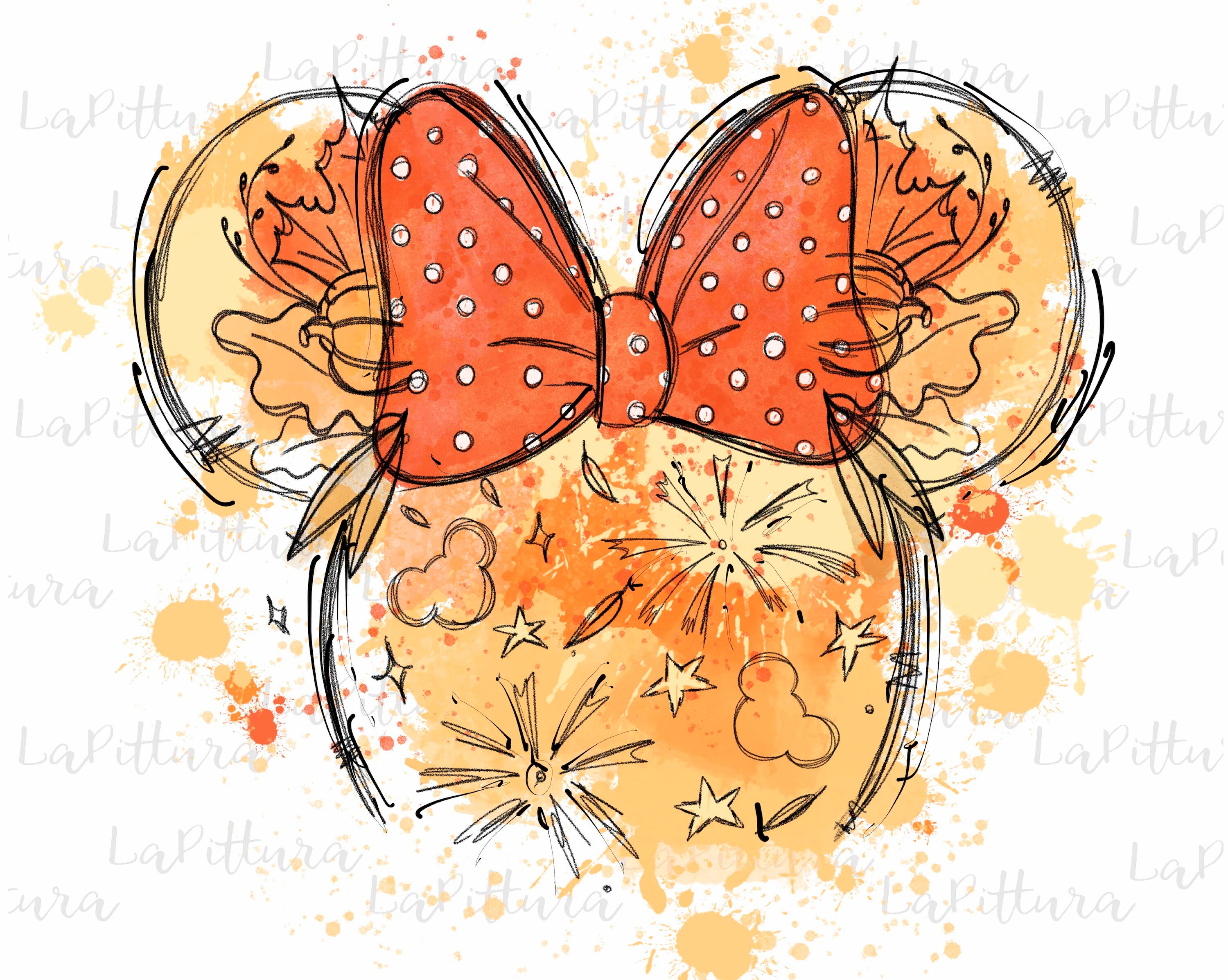 Fall Mouse Ears Png Watercolour Fall Ears Doodle Fall - Etsy