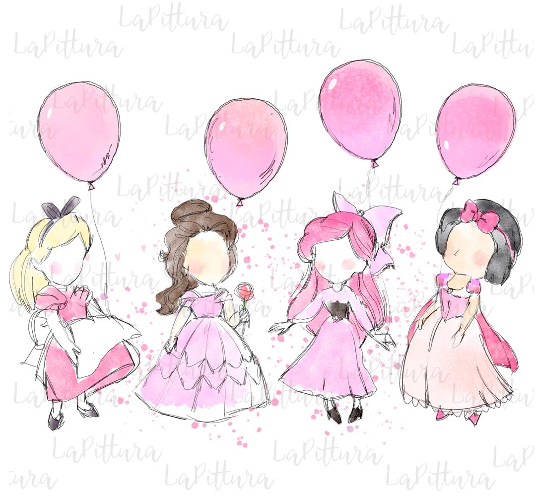 Pink Princess Png, Valentine's Day Png Bundle, Clipart Printable ...