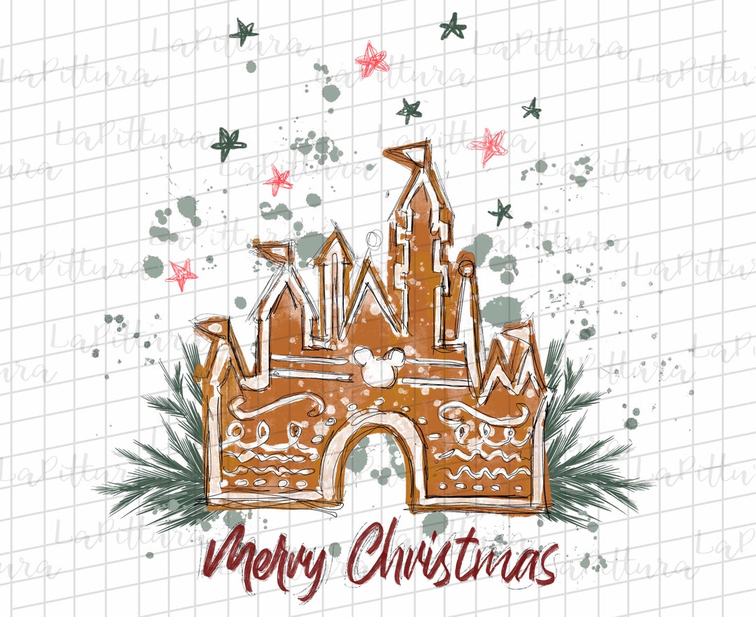 Watercolor Christmas PNG Castle Clipart Printable Digital Download - Etsy