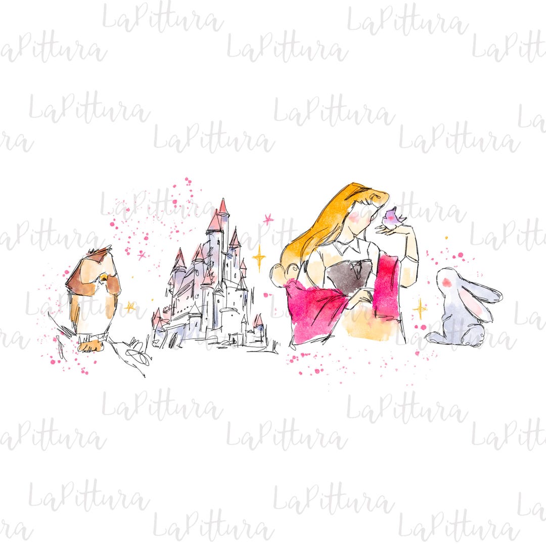 Princess Clipart, Sleeping Beauty Png, Bright Watercolor Princess PNG ...