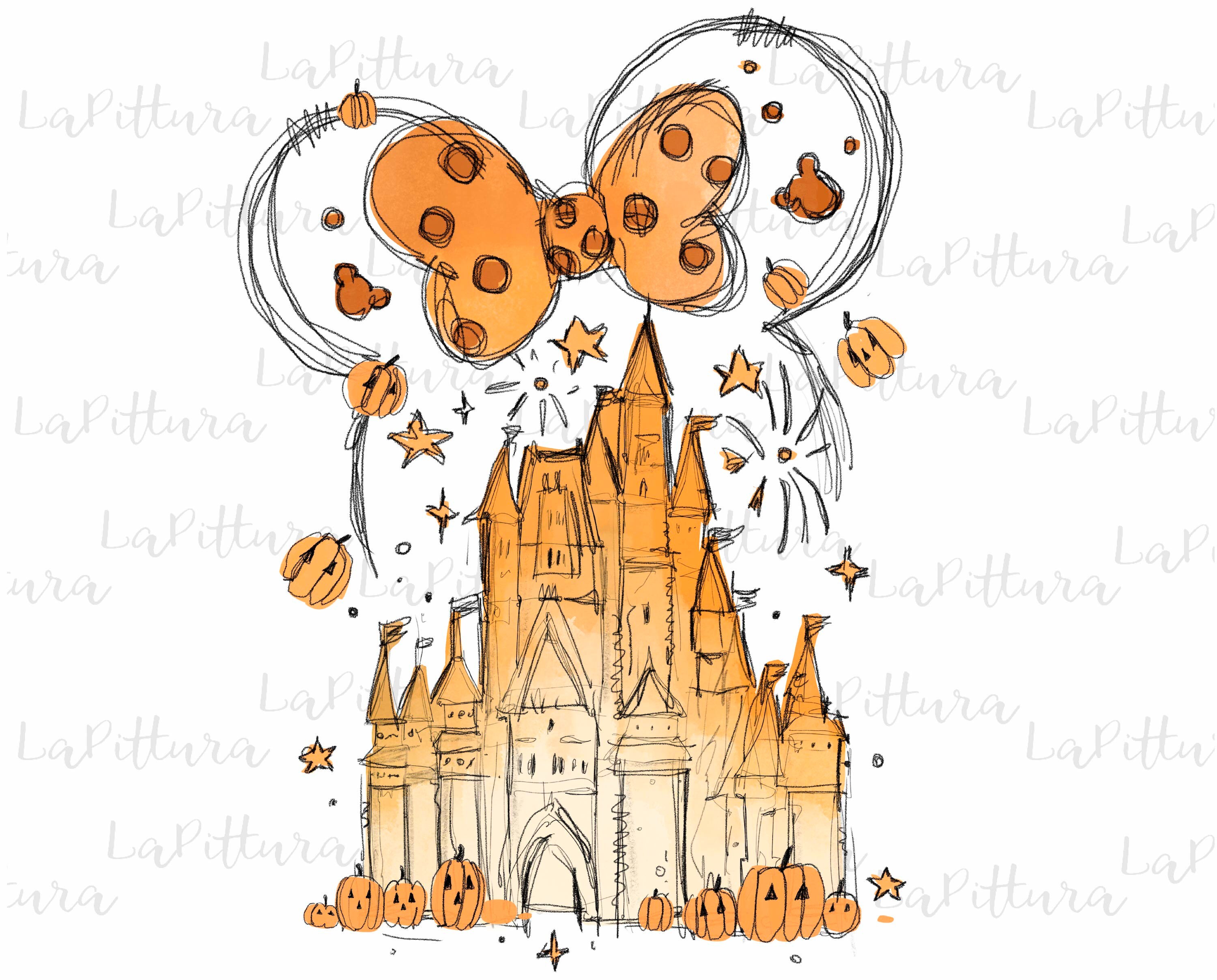 Fall Castle Png Watercolour Castle Doodle Castle - Etsy