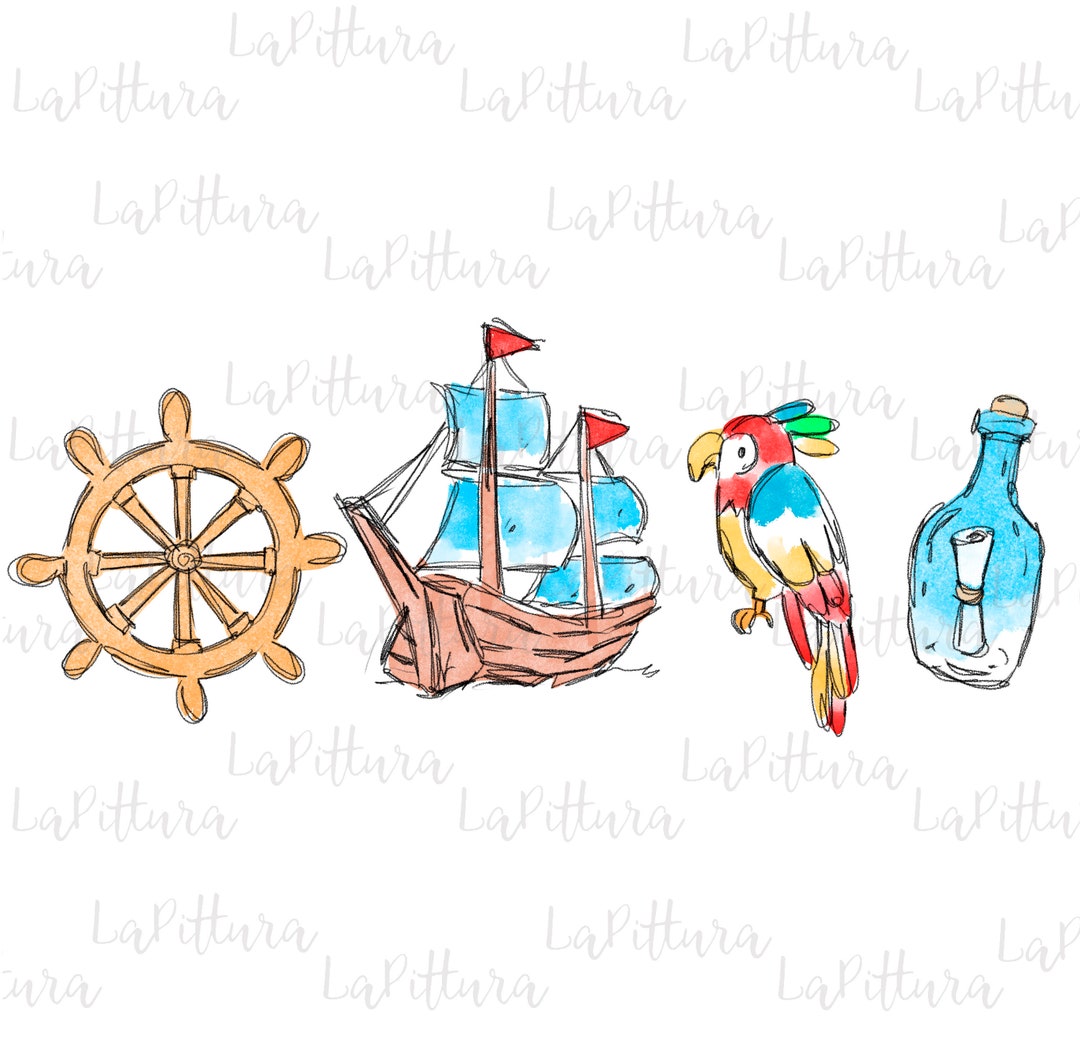 Watercolor Cute Pirates Clipart, Boys Png,boys Clipart Printable ...