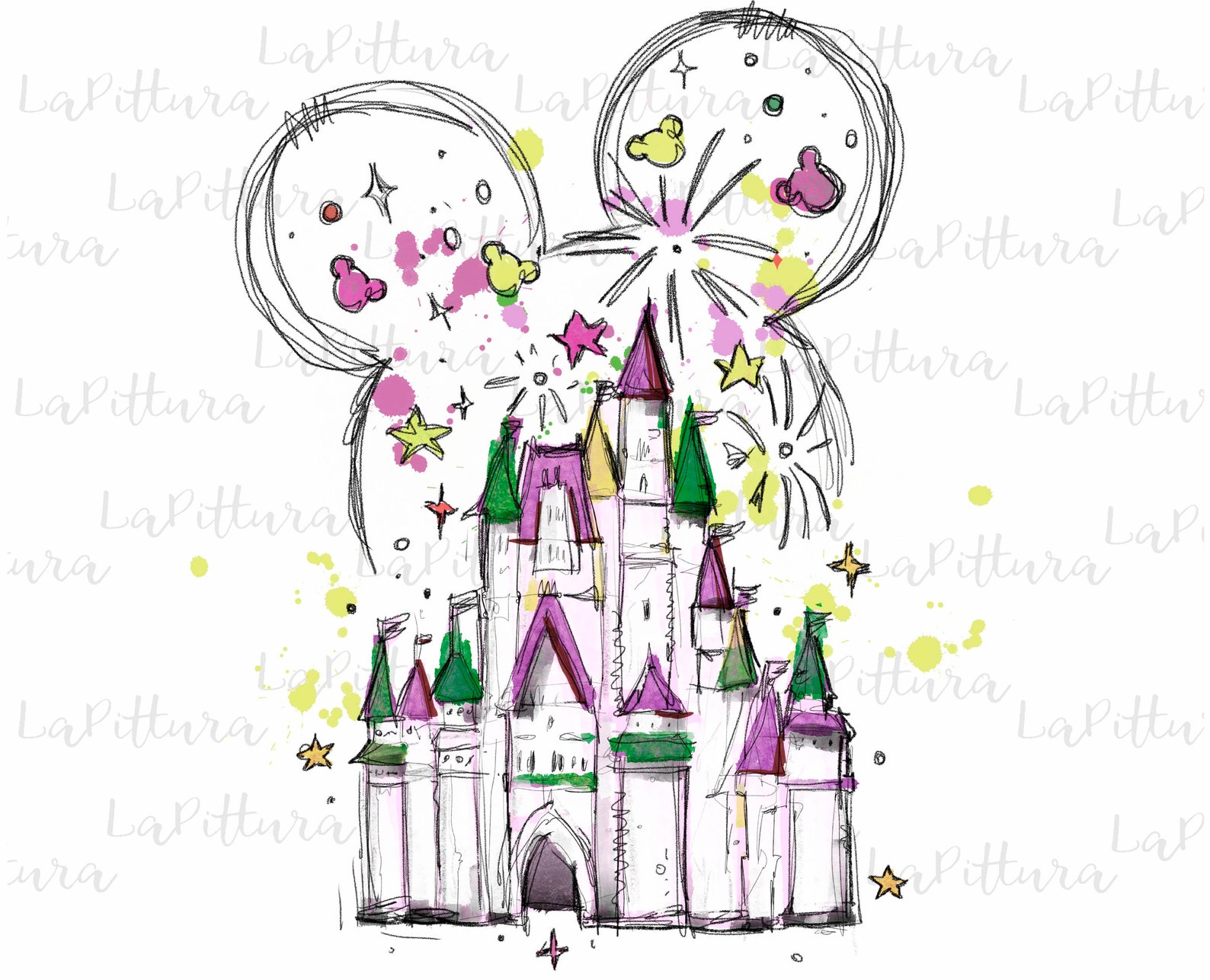 Mardi Gras Png, Watercolor Mardi Gras Castle Clipart Printable Digital ...