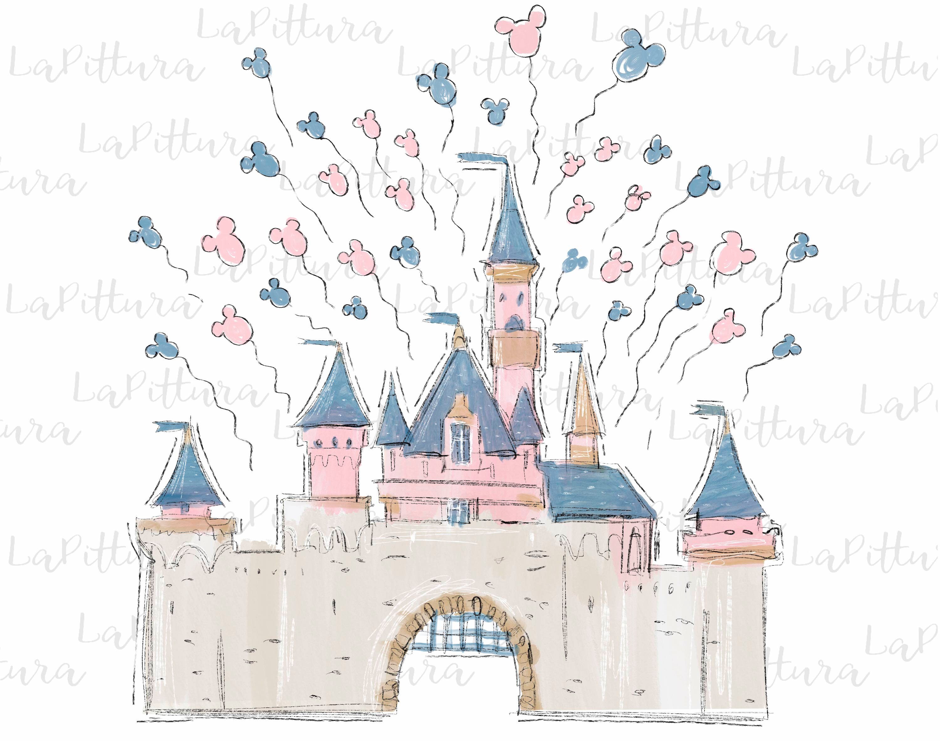 Watercolor PNG Castle Clipart Printable Digital Download - Etsy