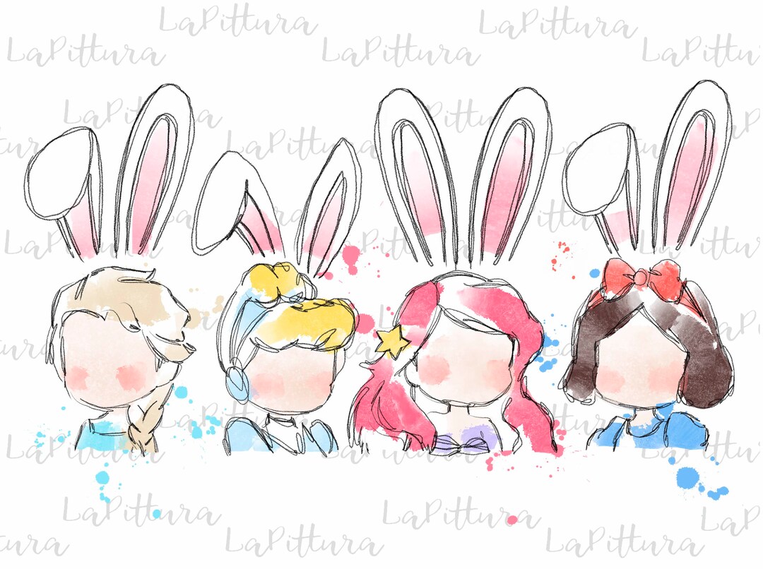 Watercolor Easter Princess PNG, Easter Bunny Princess Clipart, All ...