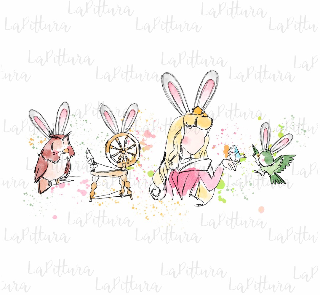 Watercolor Easter Princess PNG, Easter Bunny Princess Clipart, All ...