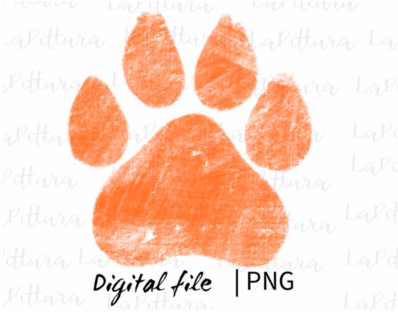 Dog Footprint PNG dog Paw Print Paw Prints Orange Dog Paw - Etsy
