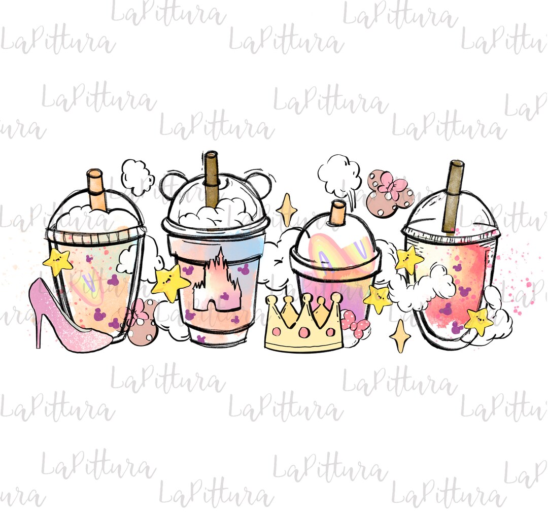 Princess Drinks Coffee PNG, Iced Latte Rainbow Frappuccino Starbucks ...