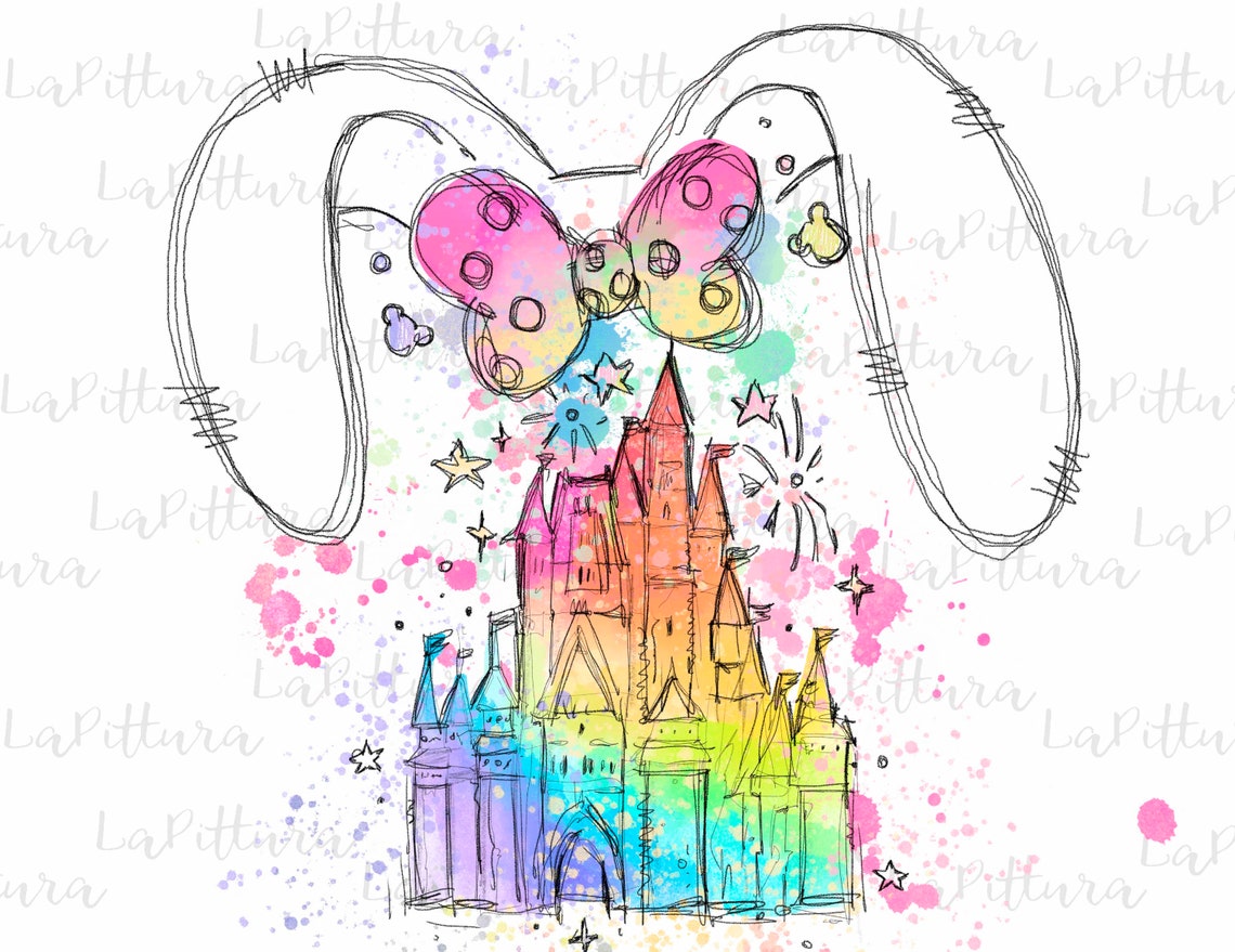 Watercolor PNG Easter Castle Clipart Printable Digital - Etsy