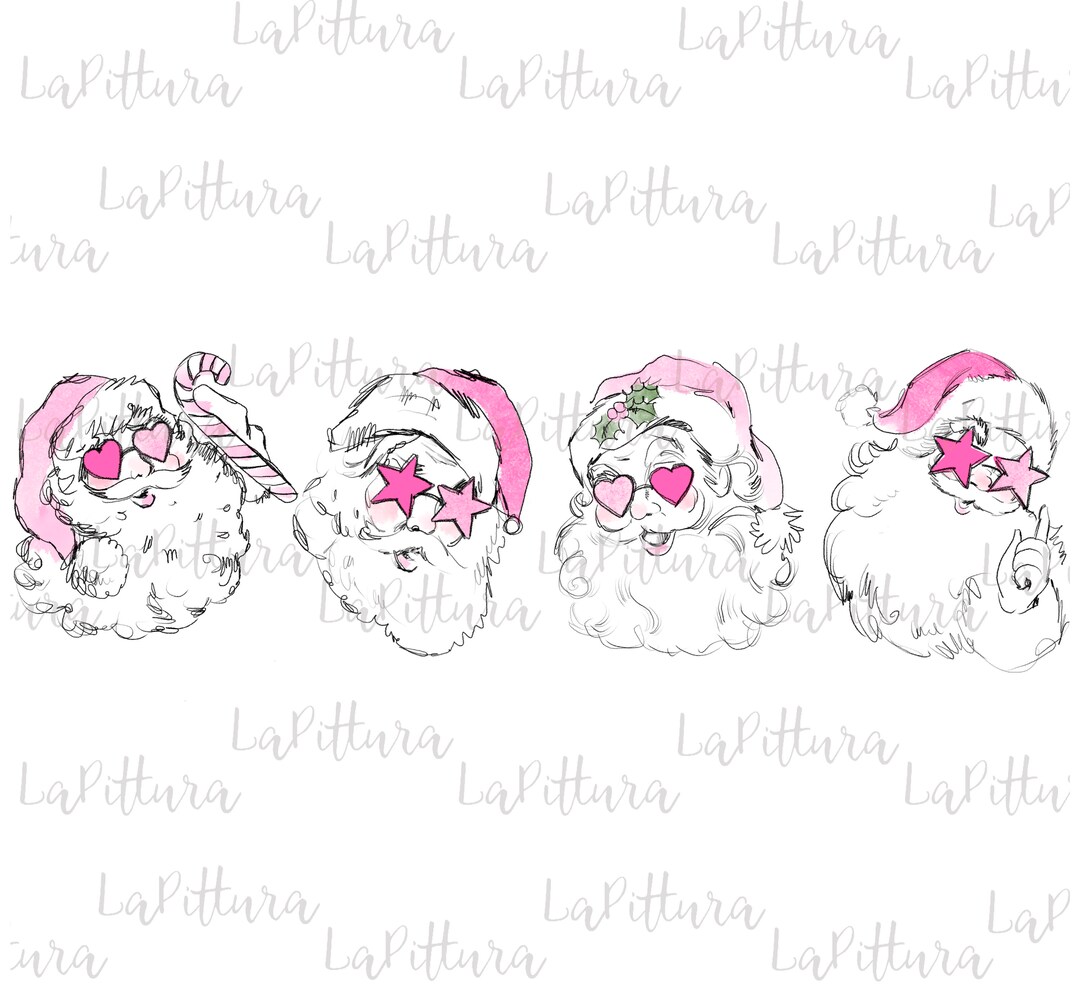 Pink Santa Png, Santa Png for Sublimation Christmas Design Png ...