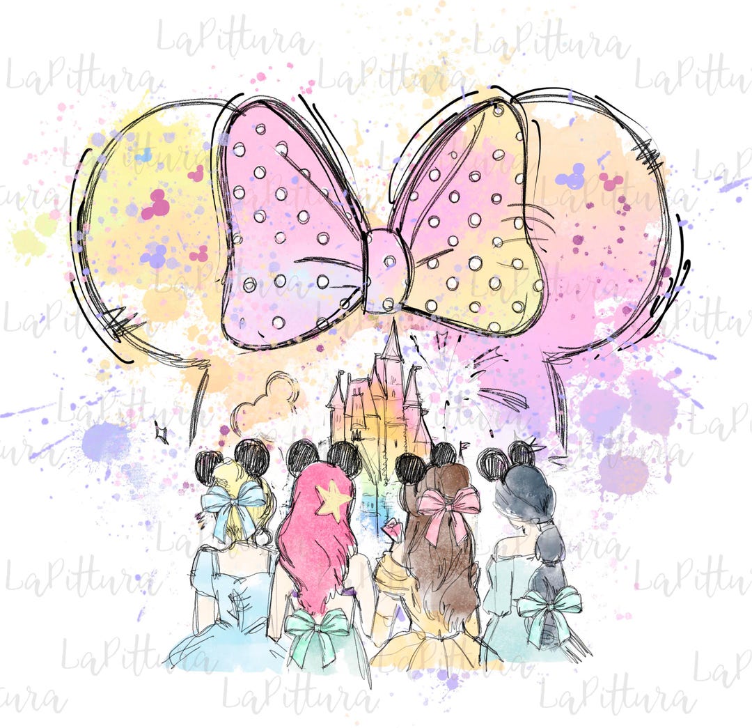 Watercolor Princess PNG, Rainbow Castle Clipart, All Princess Printable ...