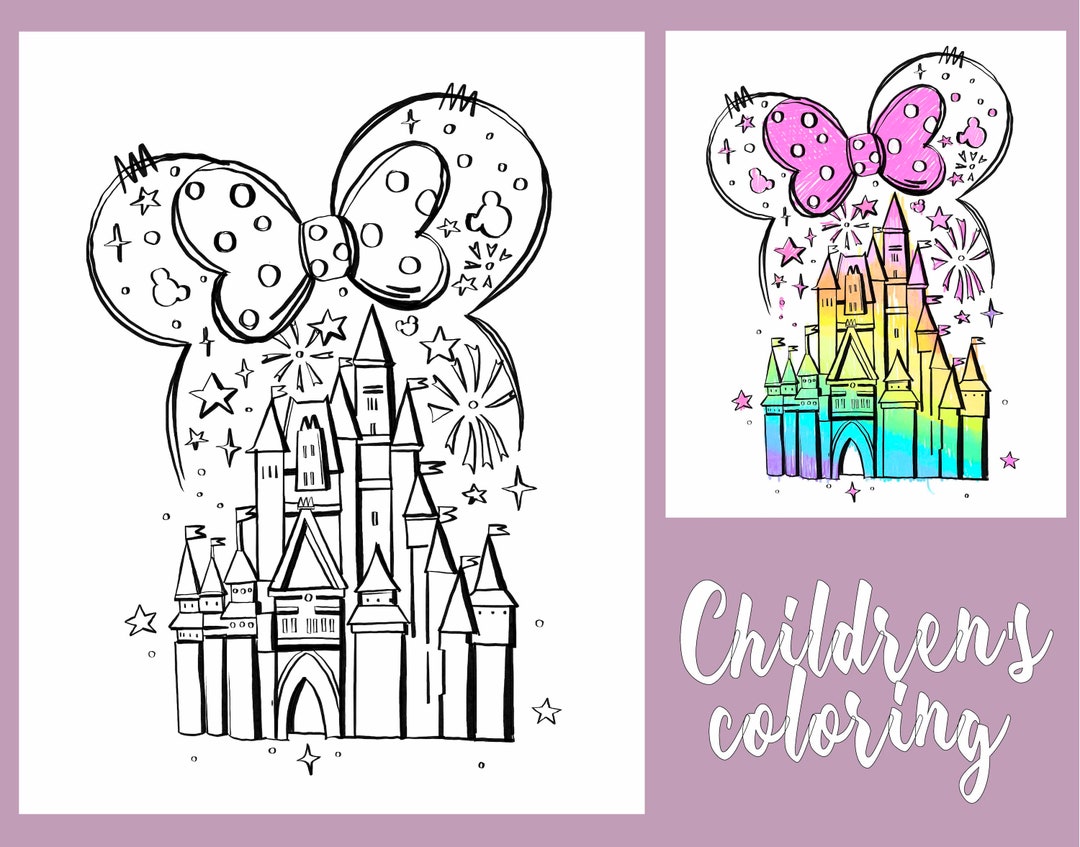 Coloring Pages Digital Castle, One Line Castle Png, Castle Pdf, Clipart ...