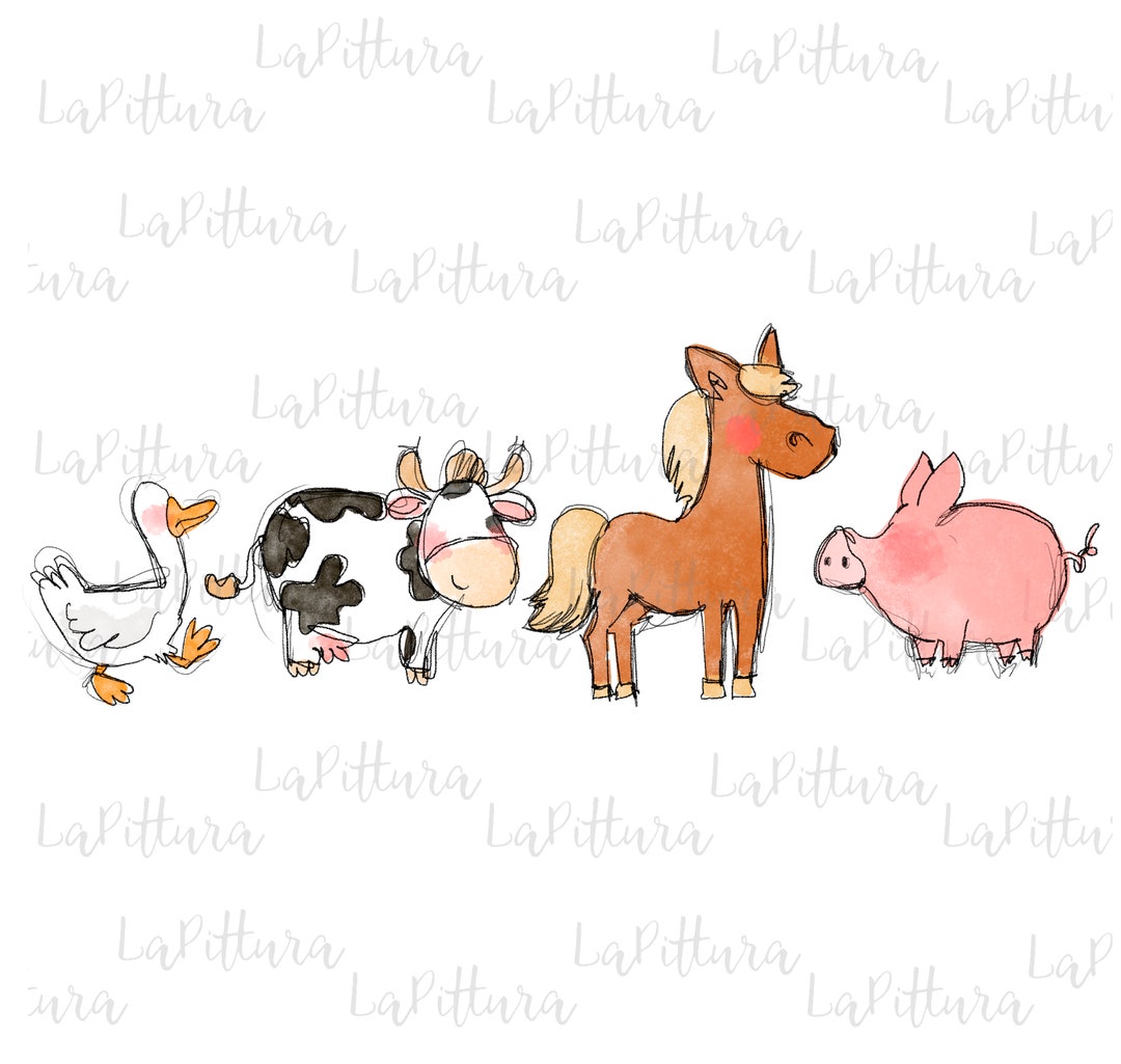 Watercolor Farm PNG, Farm Clipart, All Farm Printable Digital Download ...