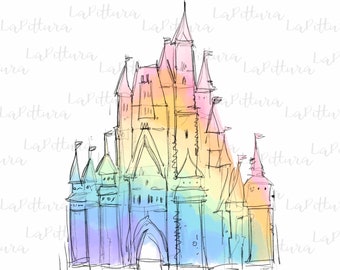 Watercolor PNG Easter Castle Clipart Printable Digital - Etsy