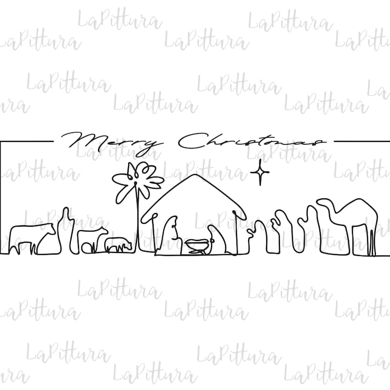 Nativity Line Art - Etsy