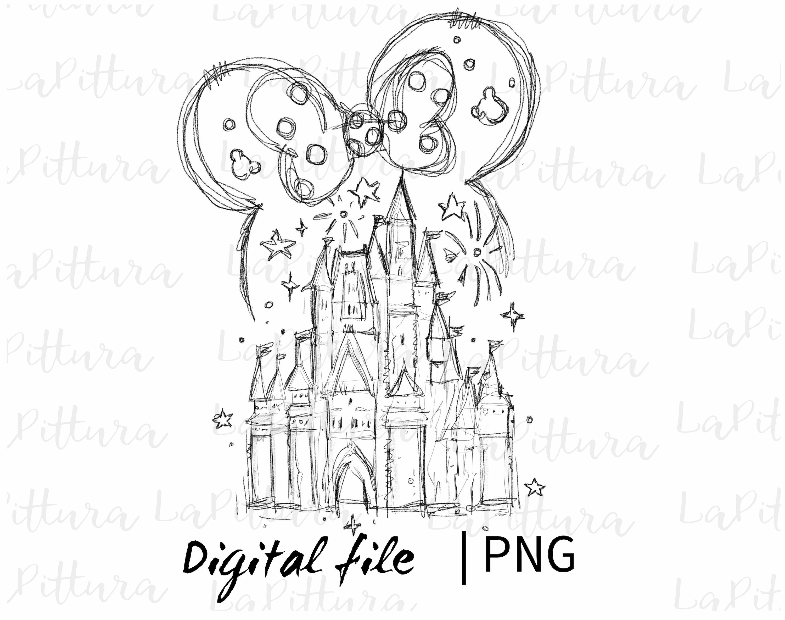 Hand Drawn Castle Castle Doodle Hand Drawn Digital - Etsy