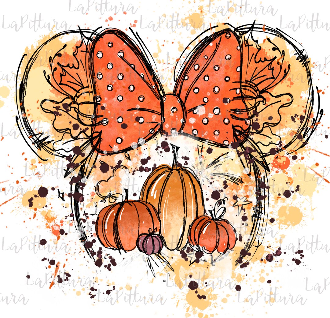 Fall Mouse Ears PNG, Pumpkin Png , Hello Fall Y'all Print for T-shirt ...