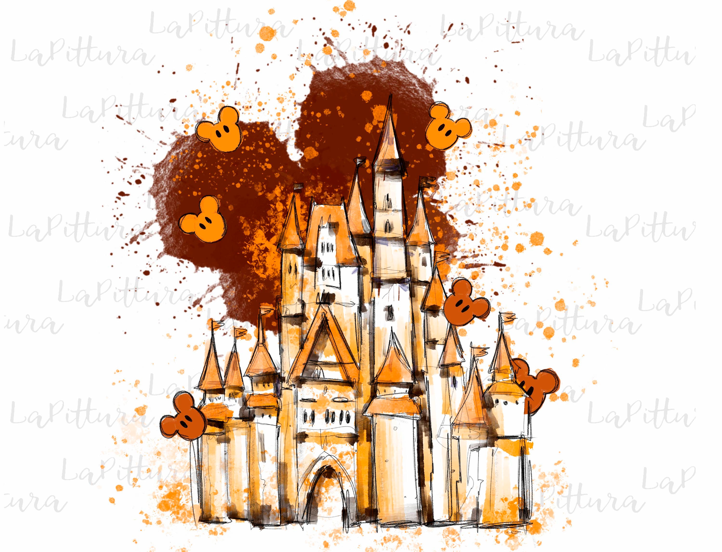 Horror Fall Castle PNG Pumpkin Spice Warm Autumn Orange - Etsy
