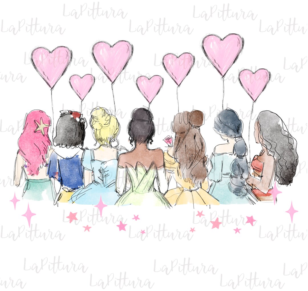 Princess Png, Valentine's Day Png Bundle, Clipart Printable Digital ...