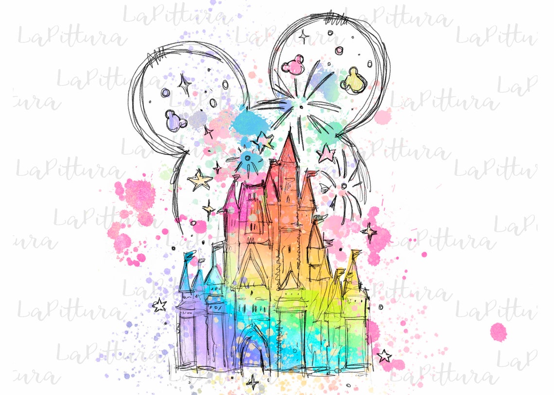 Watercolor PNG Castle Clipart Printable Digital Download - Etsy