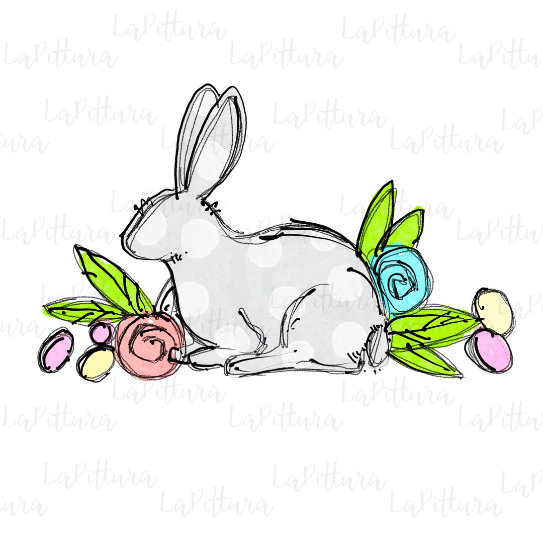 Watercolor Easter PNG, Easter Bunny Png, Bunny Clipart, Printable ...