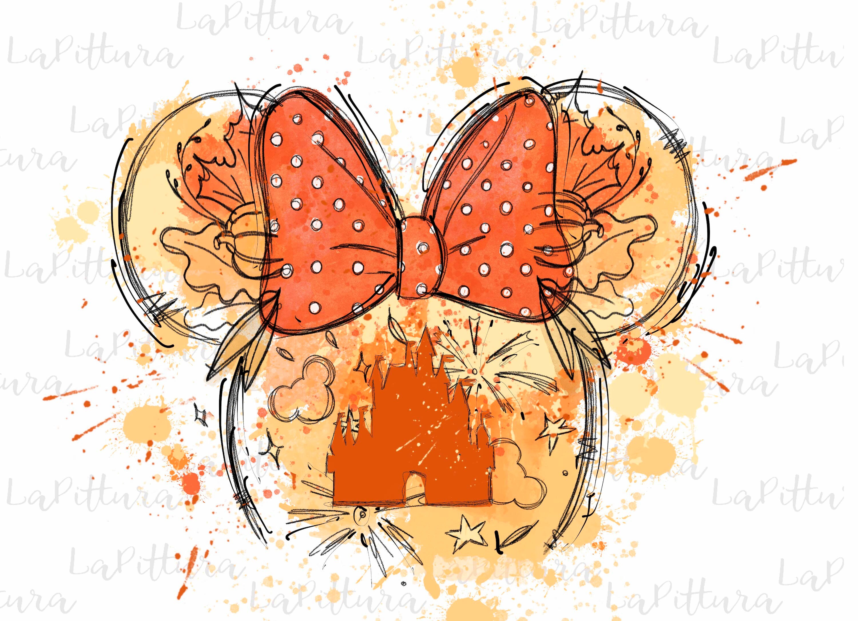 Fall Castle Watercolor Doodle PNG Pumpkin Png Hello Fall - Etsy
