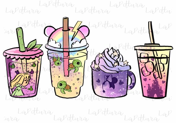 Rainbow Drinks Coffee PNG Iced Latte Rainbow Frappuccino - Etsy