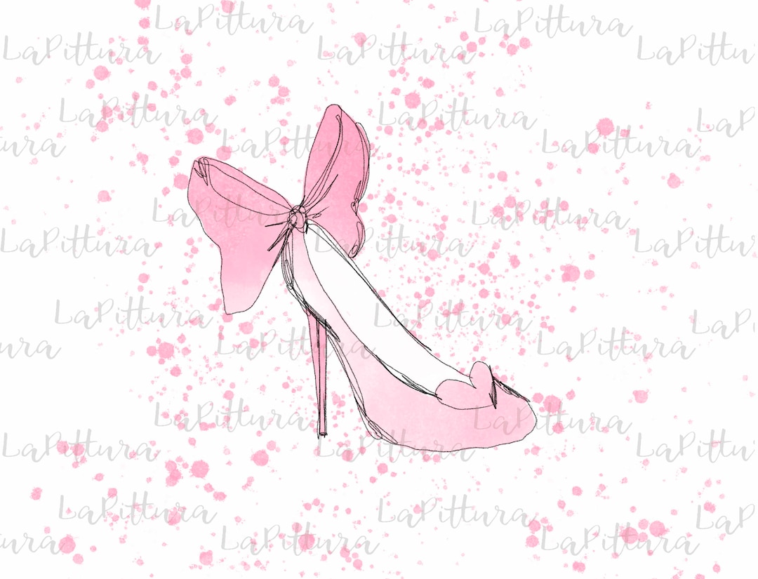Princess Clipart, Watercolor Princess Shoe, Printable Digital Download ...