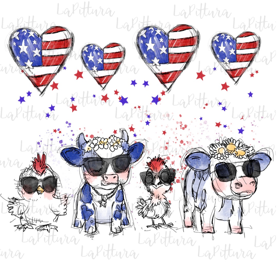 Watercolor Farm Independence Day PNG, 4th of July, Farm Clipart, All ...