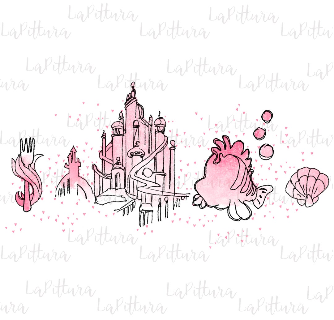 Little Mermaid PNG, Watercolor Mermaid Clipart, Princess Clipart ...