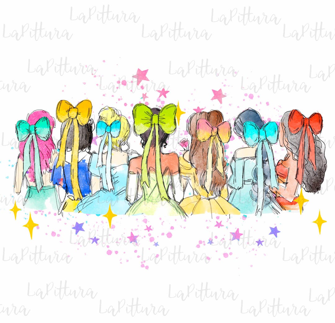 Princess Clipart, Bows Png, All Princess, Watercolor Princess PNG ...