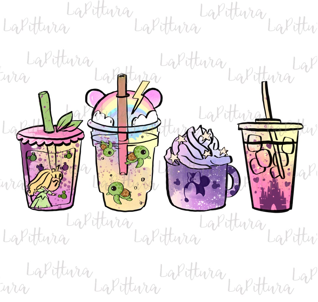 Princess Coffee PNG, Coffee Clipart, Iced Latte Rainbow, Fun Digital ...