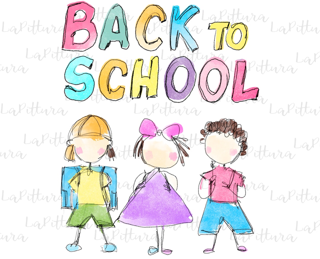 Watercolor Rainbow School Clipart, Back to School PNG Clipart ...