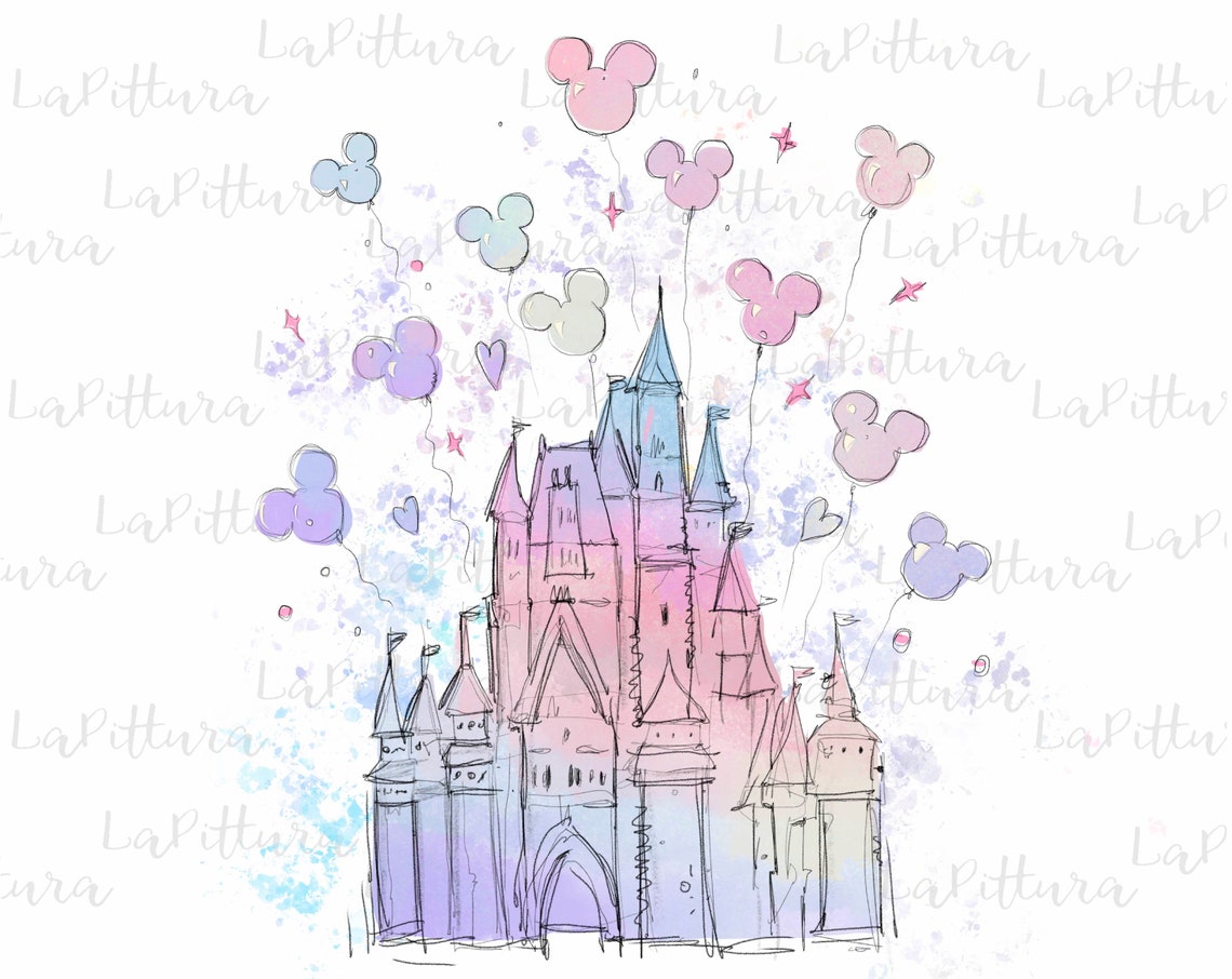 Watercolor PNG Castle Clipart Printable Digital Download - Etsy