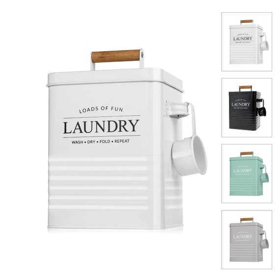 Powder laundry detergent container store