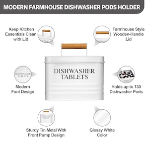 Dishwasher Detergent Pods Container, Modern Farmhouse Kitchen Home ...