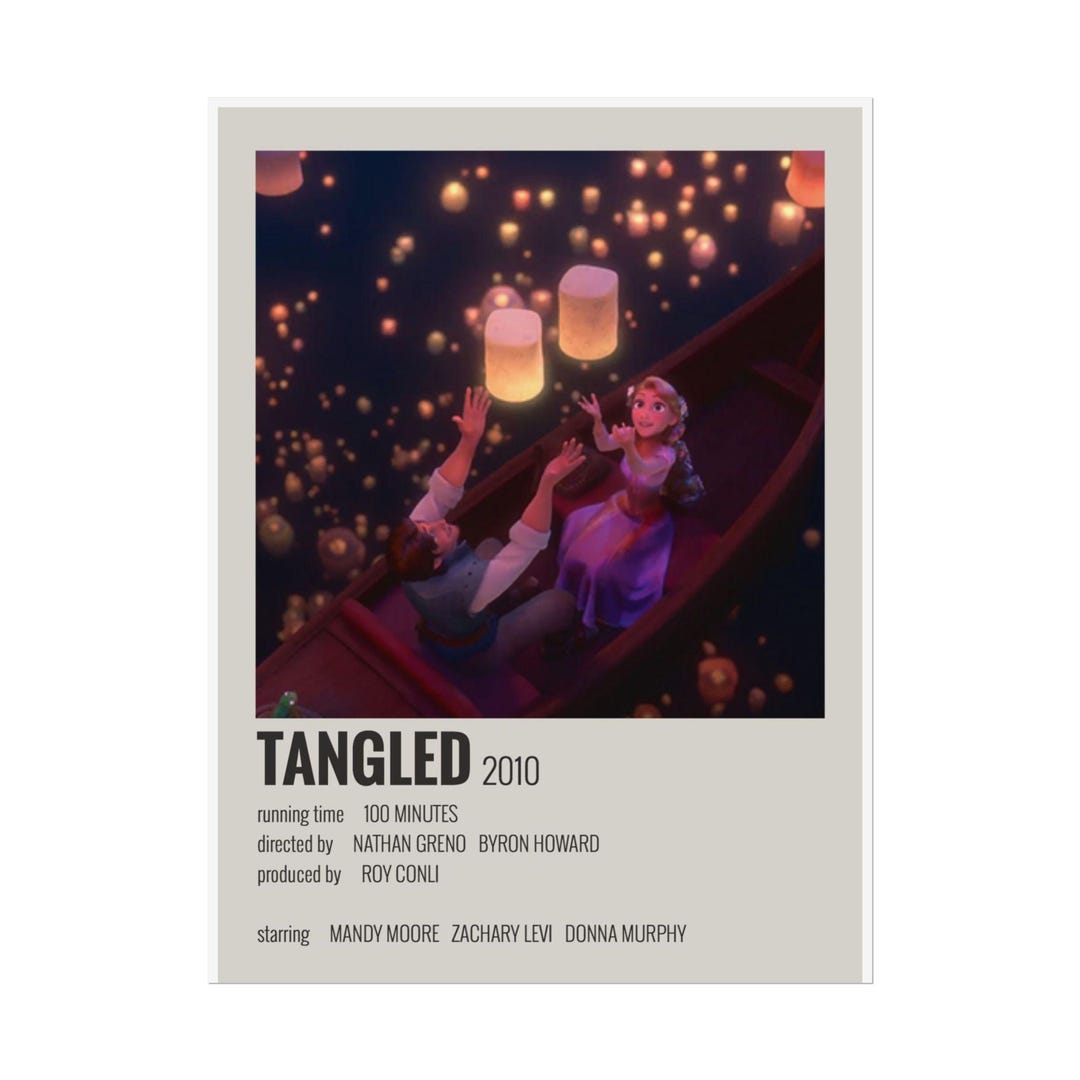Rolled Posters Tangled Movie Retro Poster, Vintage Wall Art Print ...