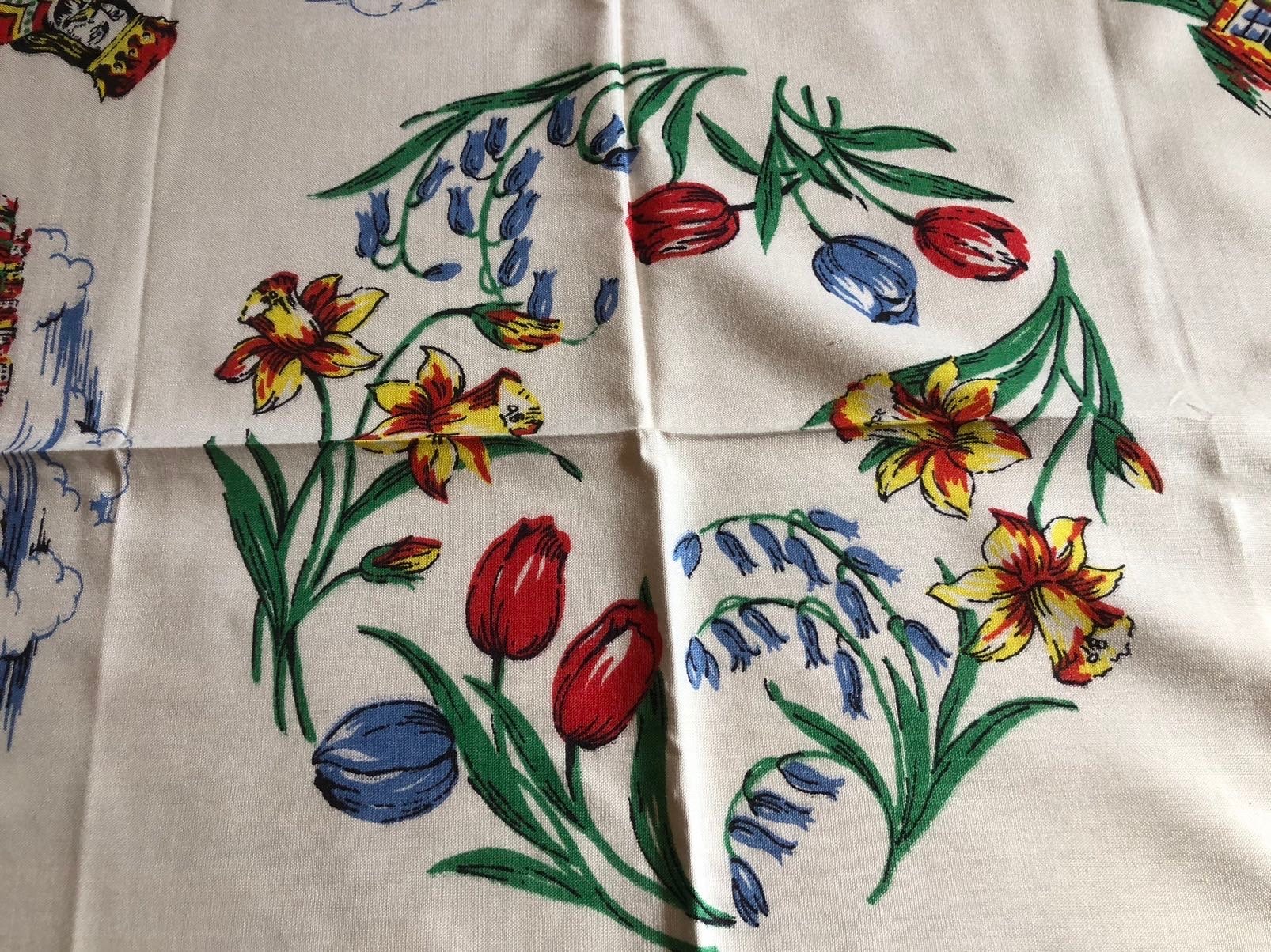 Vintage Cornwall England Tablecloth Bright Graphics - Etsy