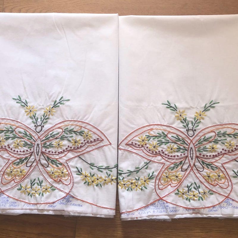Embroidered Pillowcases - Etsy