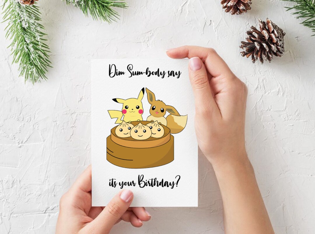 Pokemon Dim Sum Greeting Card A5 Perfect Happy Birthdays Invitation ...