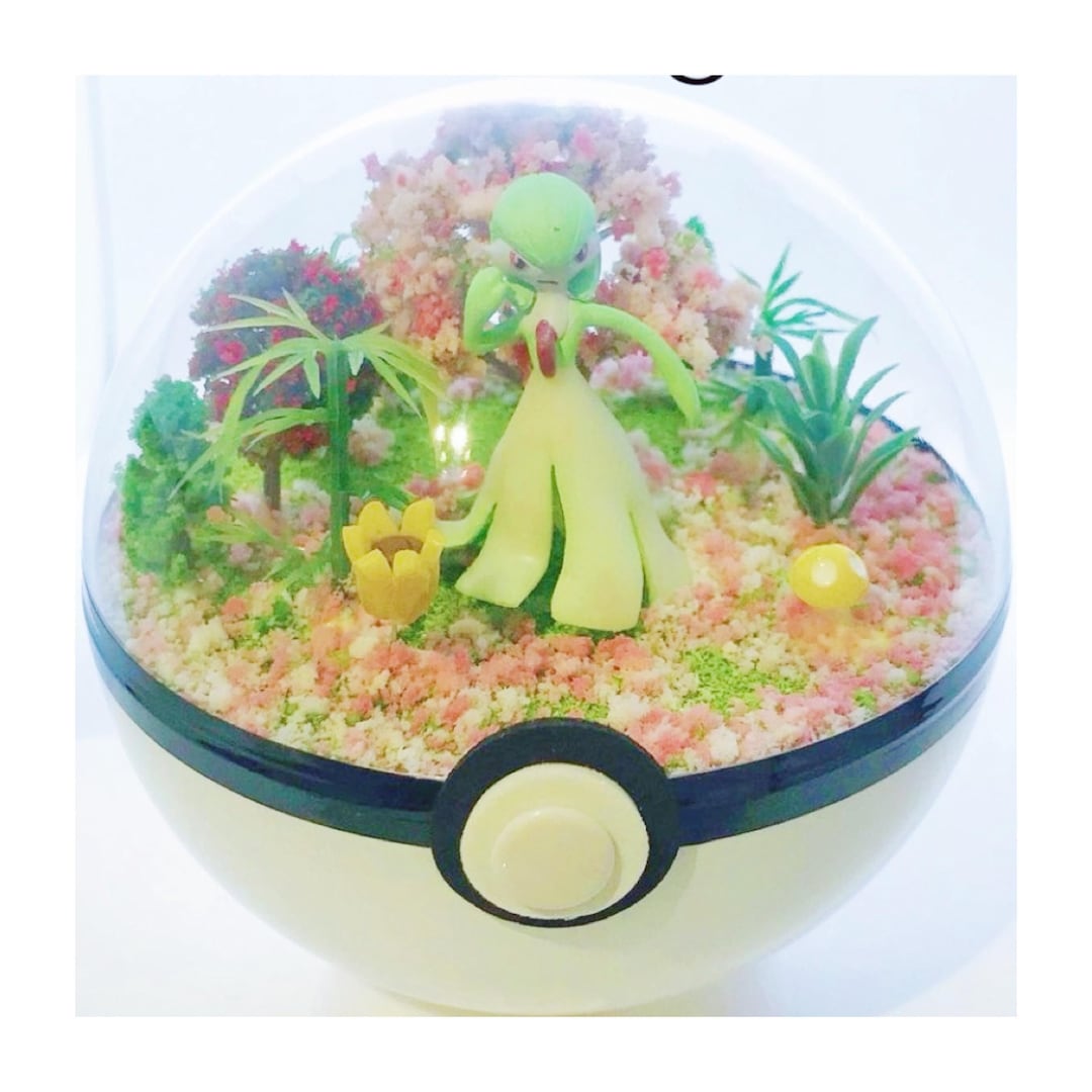 Handmade Gardevoir Terrarium Diorama Pokemon Pokeball Baubles Planter ...