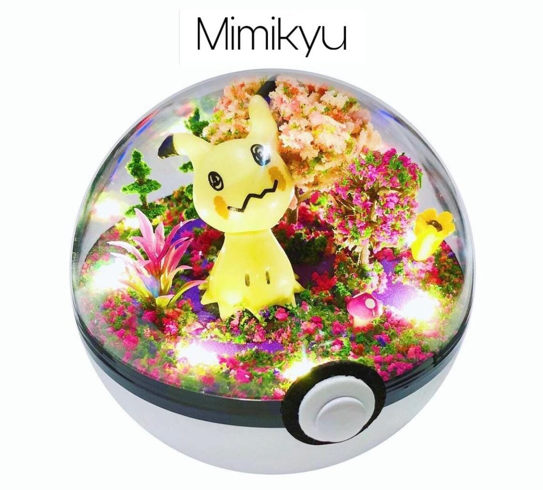 Handmade Mimikyu Terrarium Diorama Pokemon Pokeball Planter Proposal ...