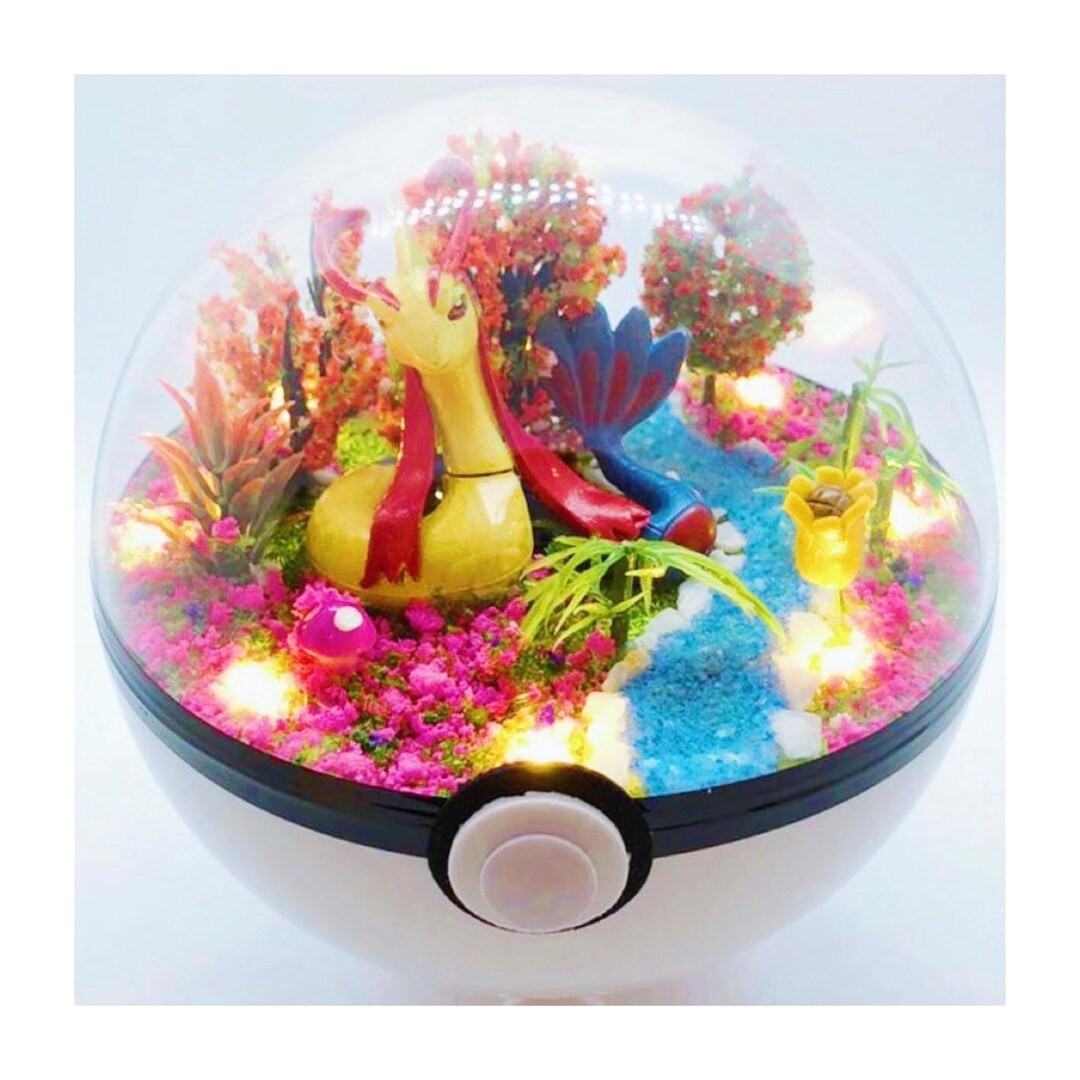 Valentines Handmade Milotic Terrarium Diorama Pokemon Pokeball Baubles ...